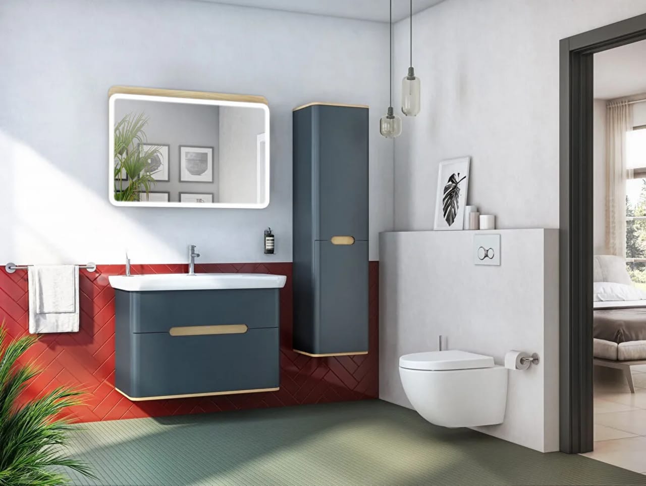 60838 - Vitra: Sento Wall-hung Bathroom Vanity Unit with Two Drawers ...