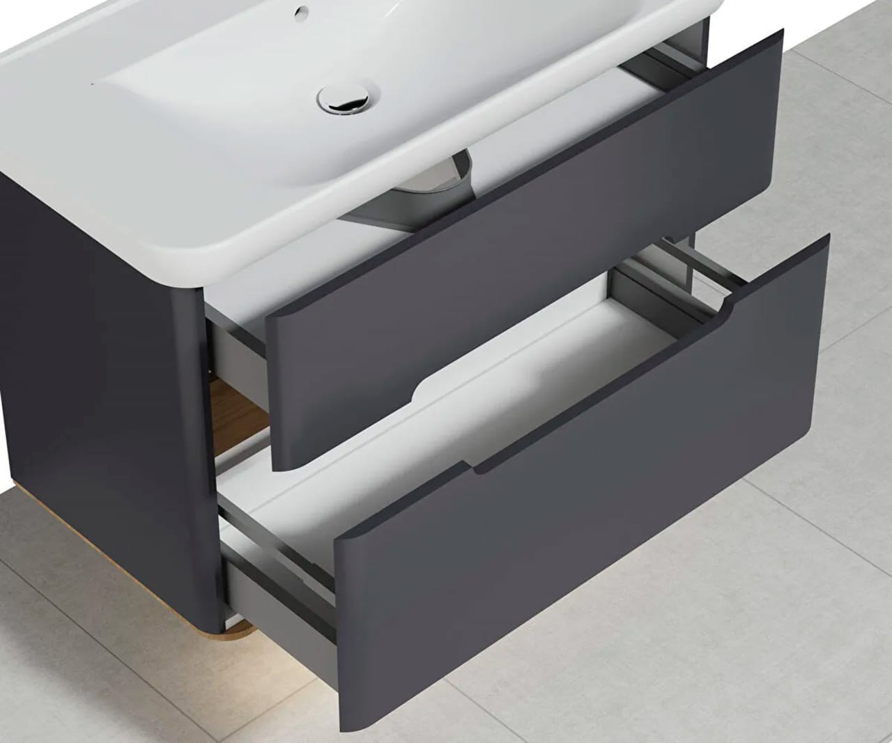 60838 - Vitra: Sento Wall-hung Bathroom Vanity Unit with Two Drawers ...