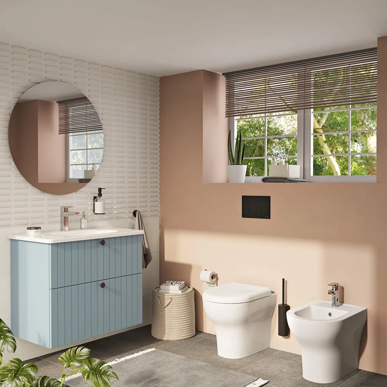 69054-7056B003-0001 - VitrA: Root Groove Wall-hung Vanity Unit With Two ...