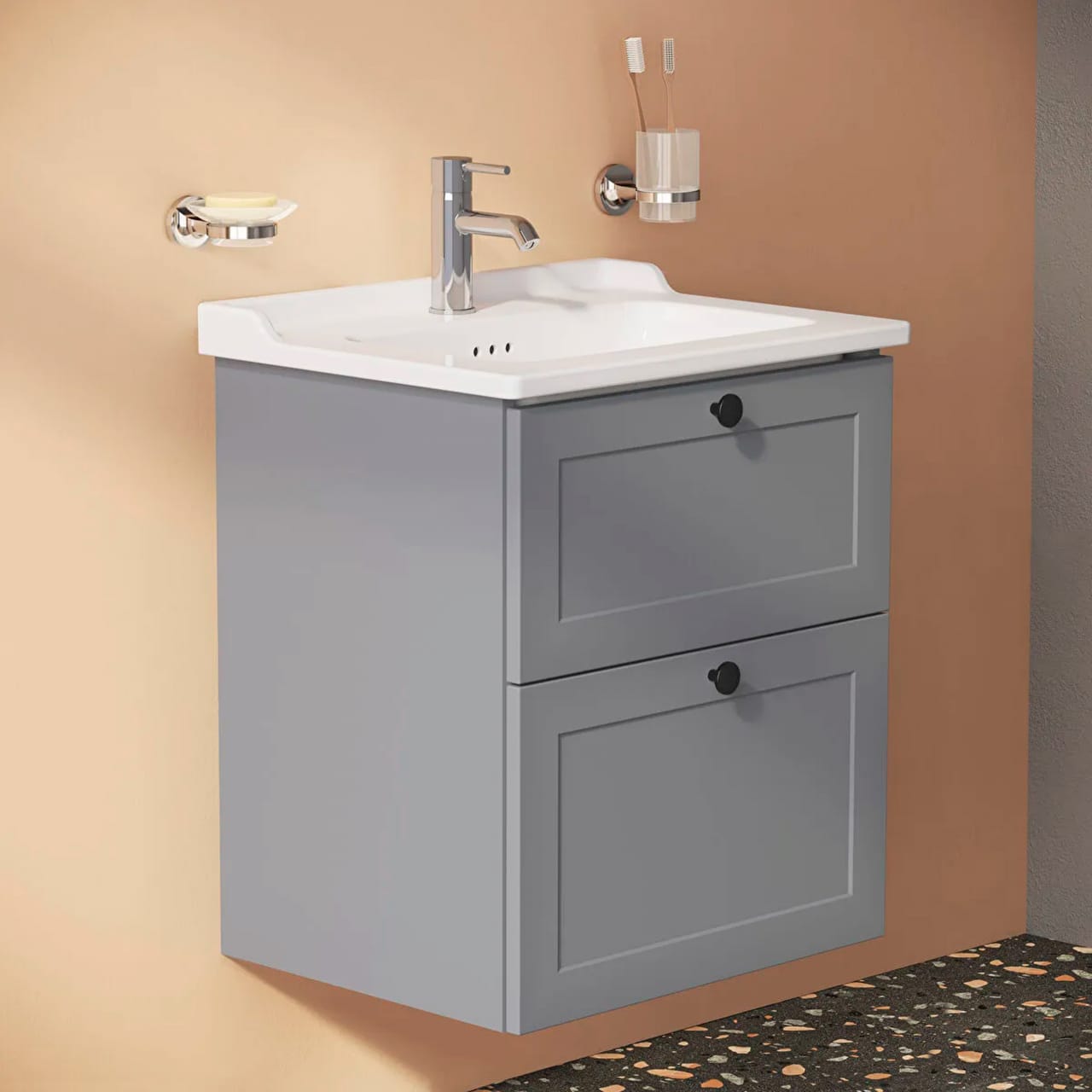 68470-7055B003-0001 - VitrA: Root Classic Wall-hung Vanity Unit with ...