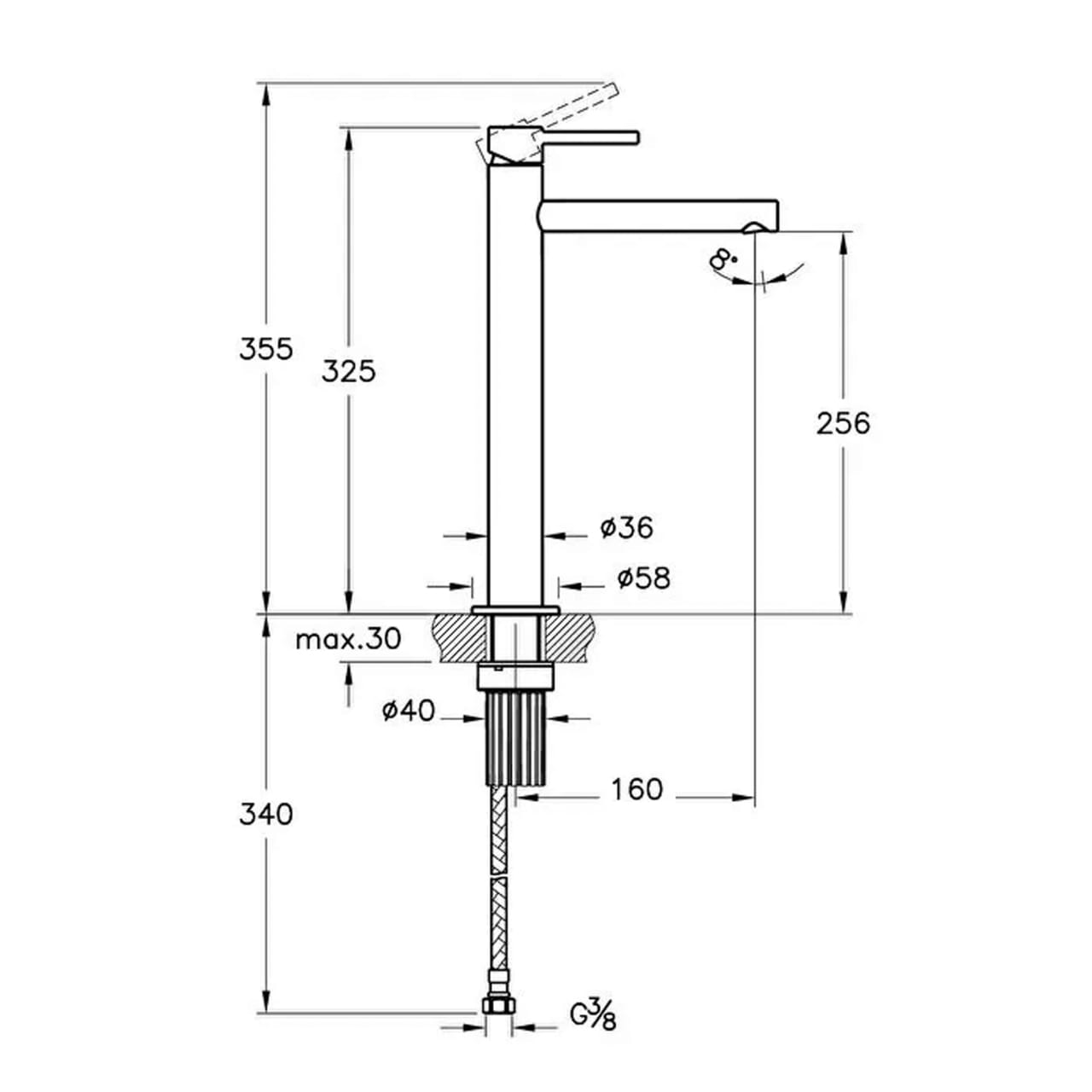 VitrA: Origin Tall Basin Mixer Tap for Large Bowls : Bathroom Planet