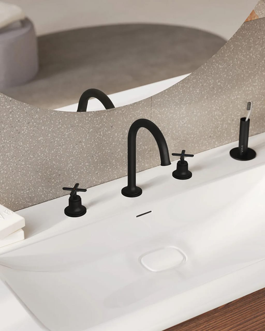 A4289136 - VitrA: Origin Classic 3-Hole Basin Mixer Tap with Crosshead ...