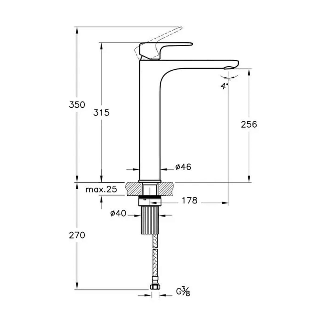 VitrA: Root Round Tall Basin Mixer Tap : Bathroom Planet