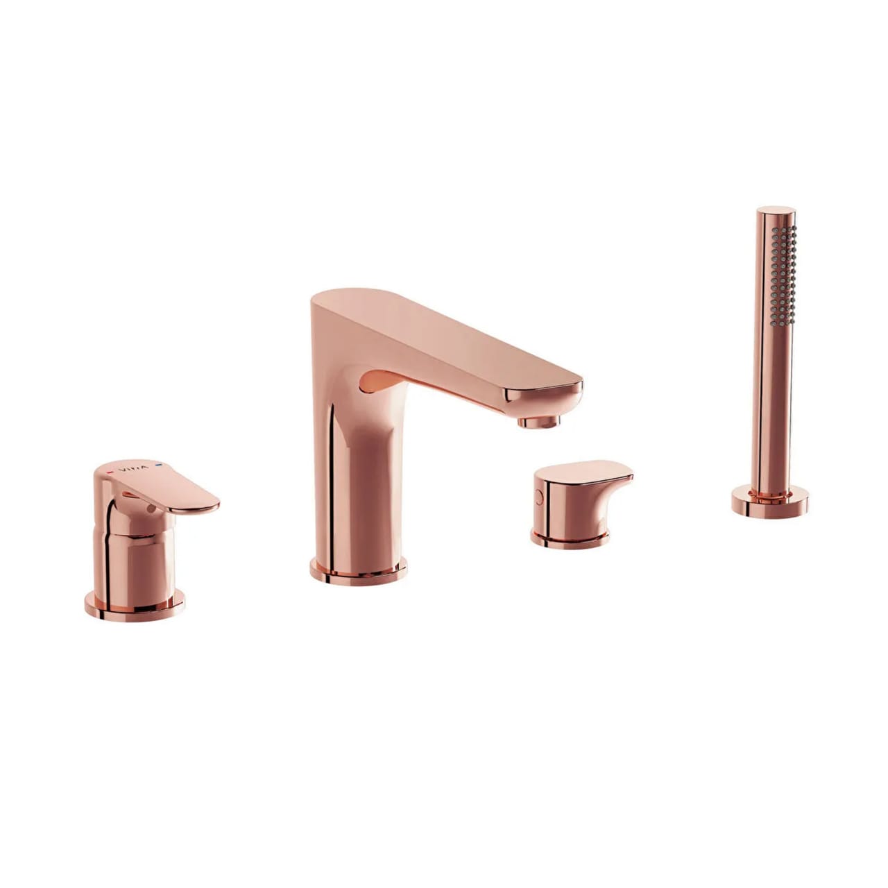 VitrA: Root Round 4-Hole Bath Shower Mixer Tap With Hand Shower ...