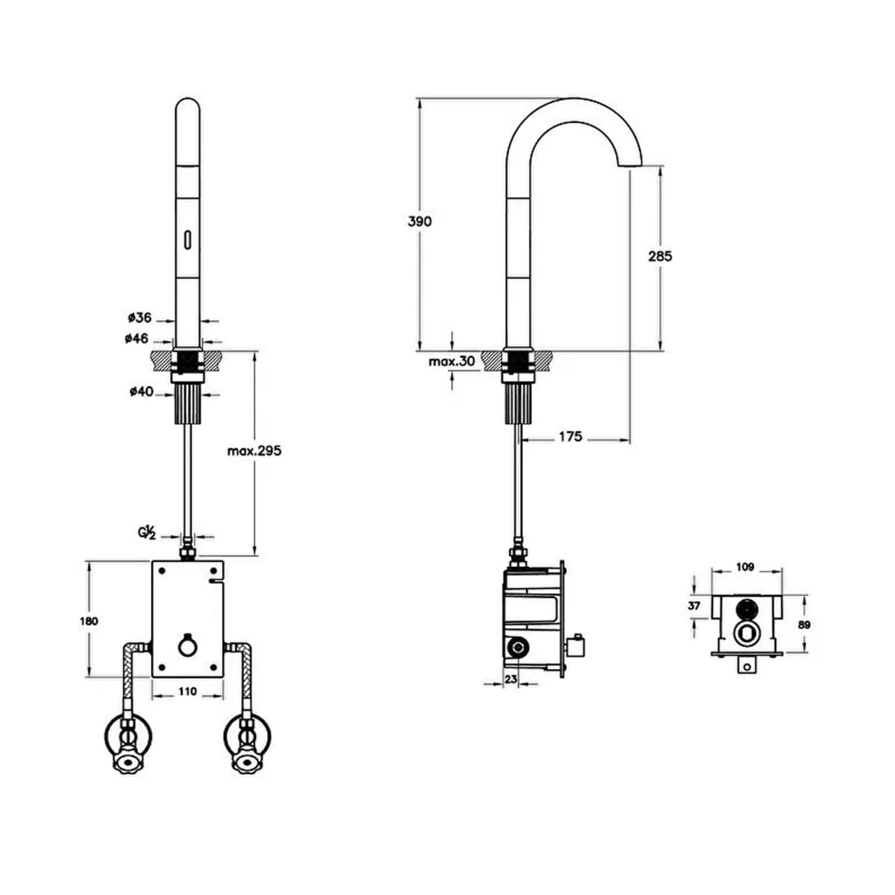 VitrA: Liquid Deck-mounted Tall Touch-free Basin Mixer Tap : Bathroom ...