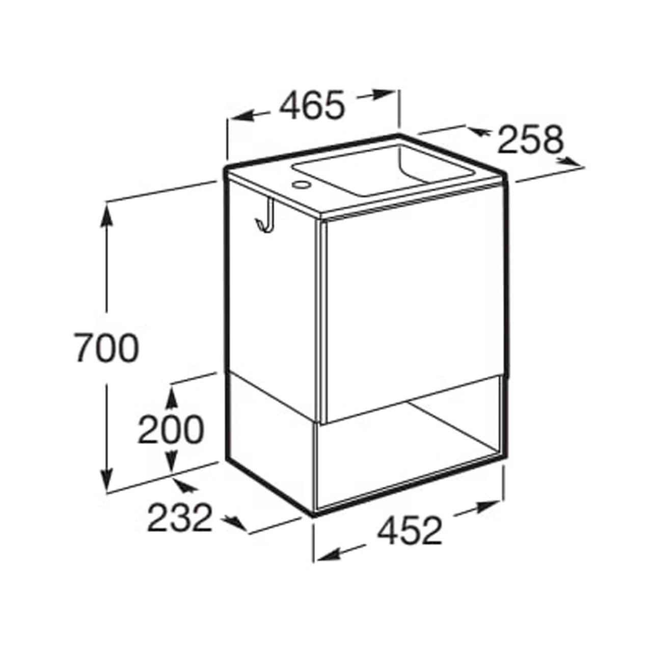 A852008806 - Roca: Mini Cloakroom Wall-hung Vanity Unit and Basin with ...