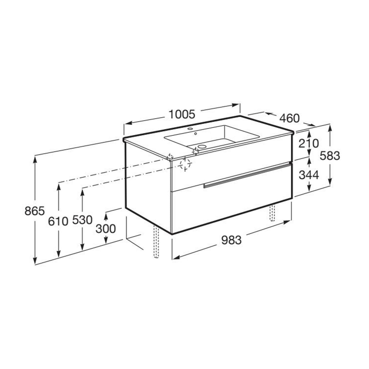A857923541+A3279A1000 - Roca: Victoria-N Unik Wall-hung Wide Vanity ...