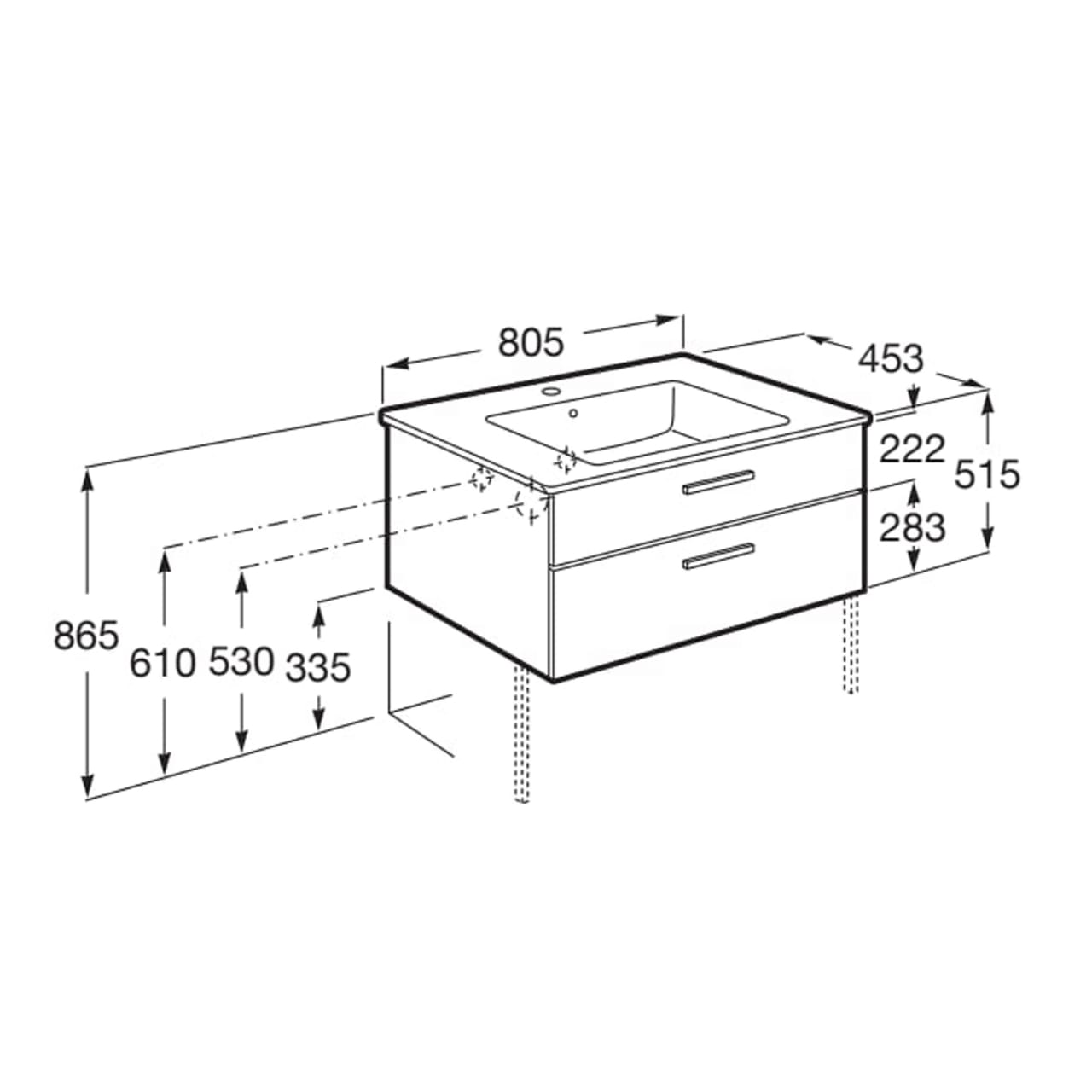 A857470806+A32799C000+A816826339 - Roca: New Victoria Wall-hung Vanity ...