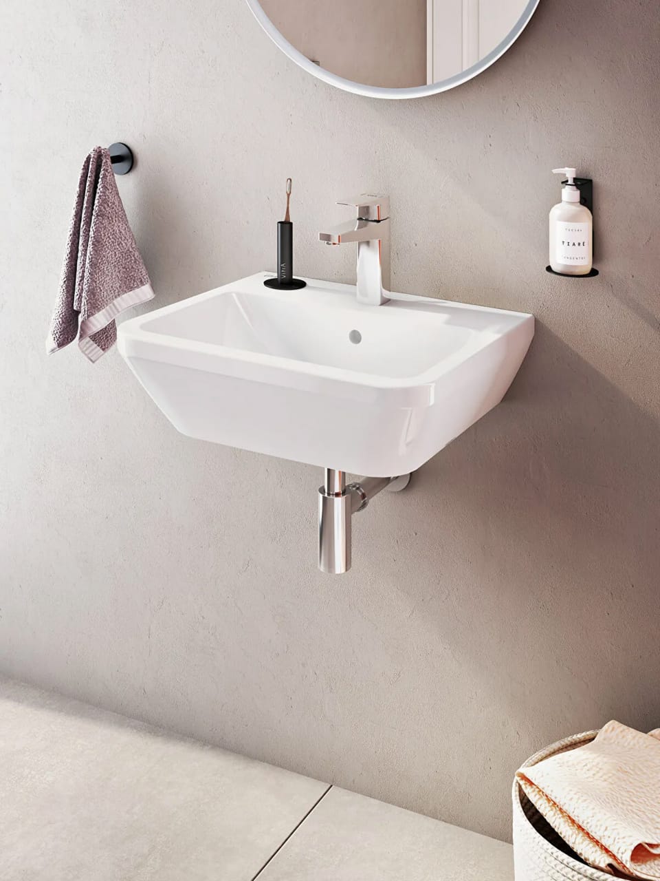 7048L003-0001 - VitrA: Integra Wall-mounted Square Basin (500mm ...