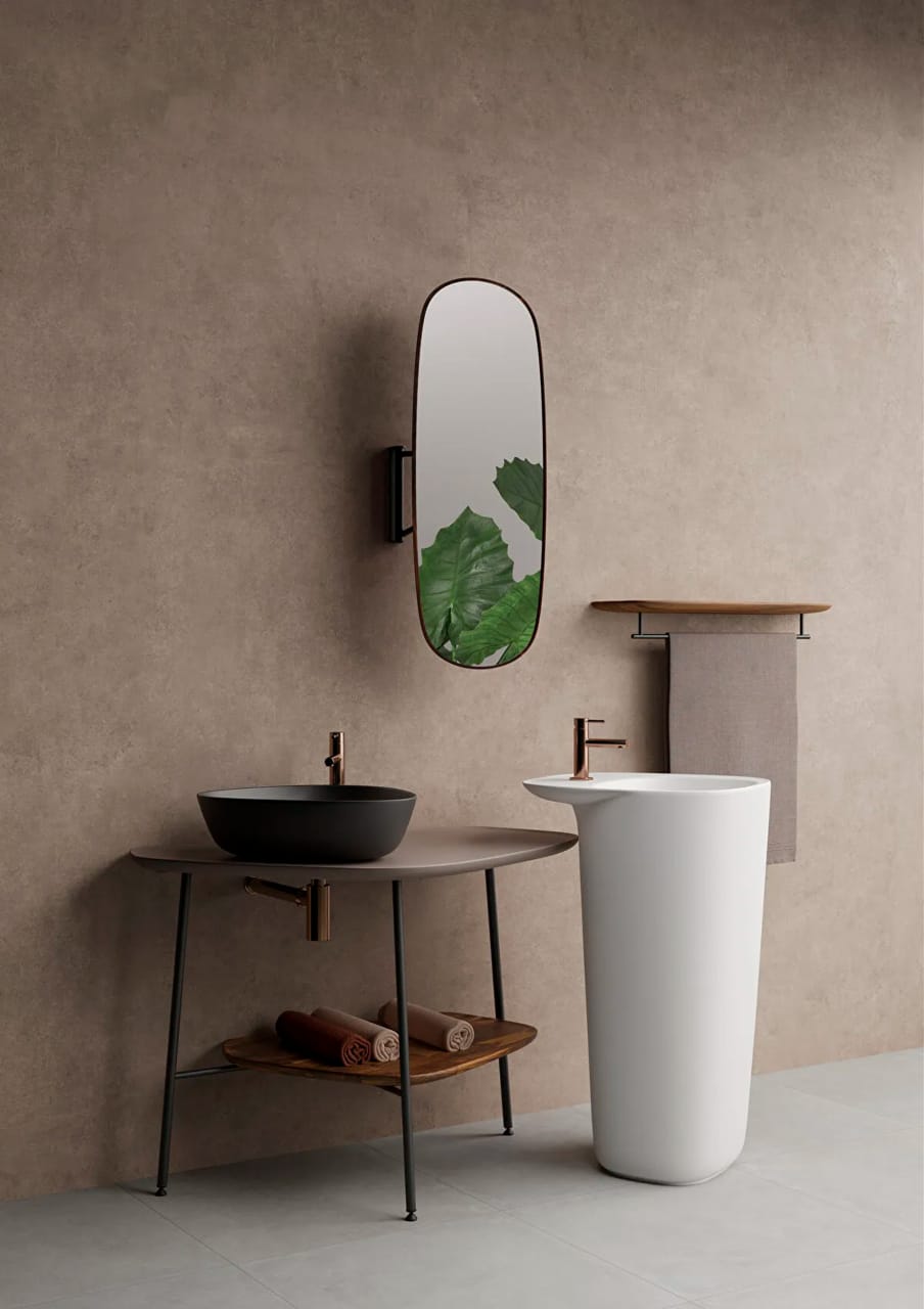 64066 - VitrA: Plural Small Table with Pedestal (550mm, Matt Black ...