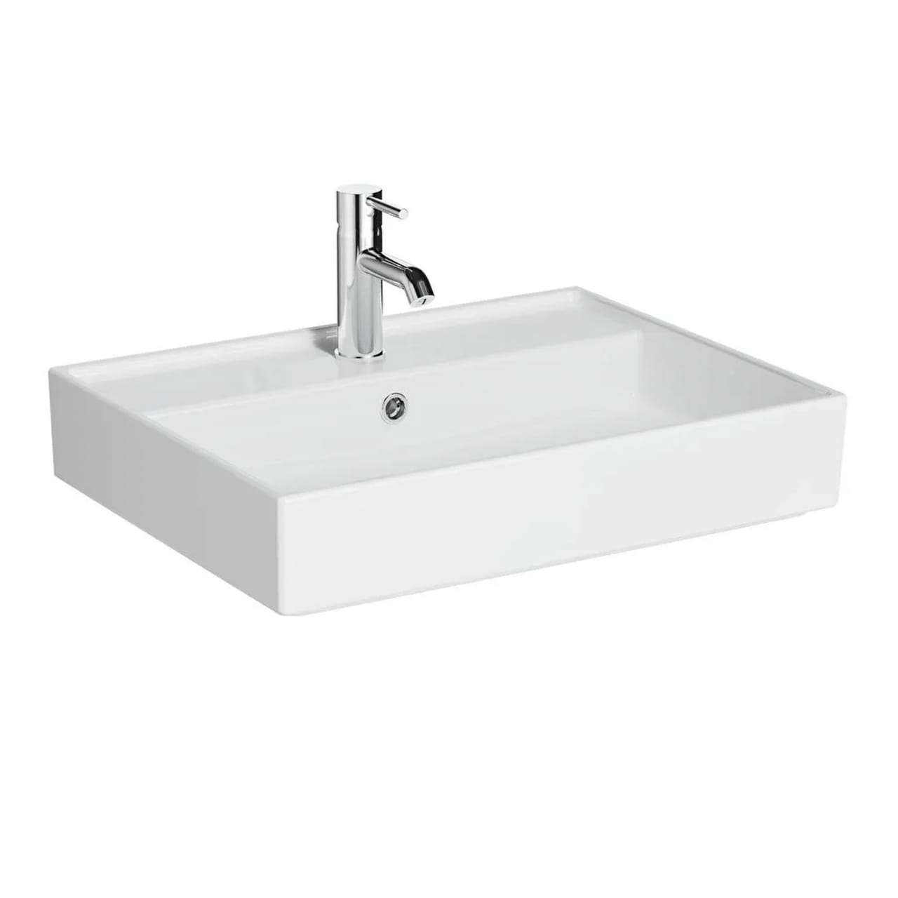 VitrA: ArchiPlan Square Basin with One Tap Hole (600mm) : Bathroom Planet