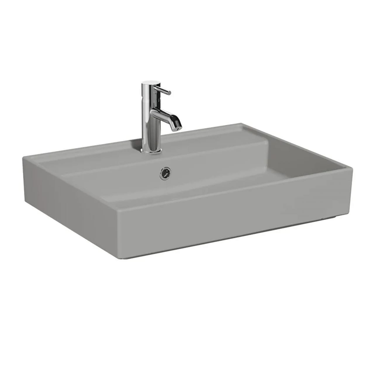 VitrA: ArchiPlan Square Basin with One Tap Hole (600mm) : Bathroom Planet
