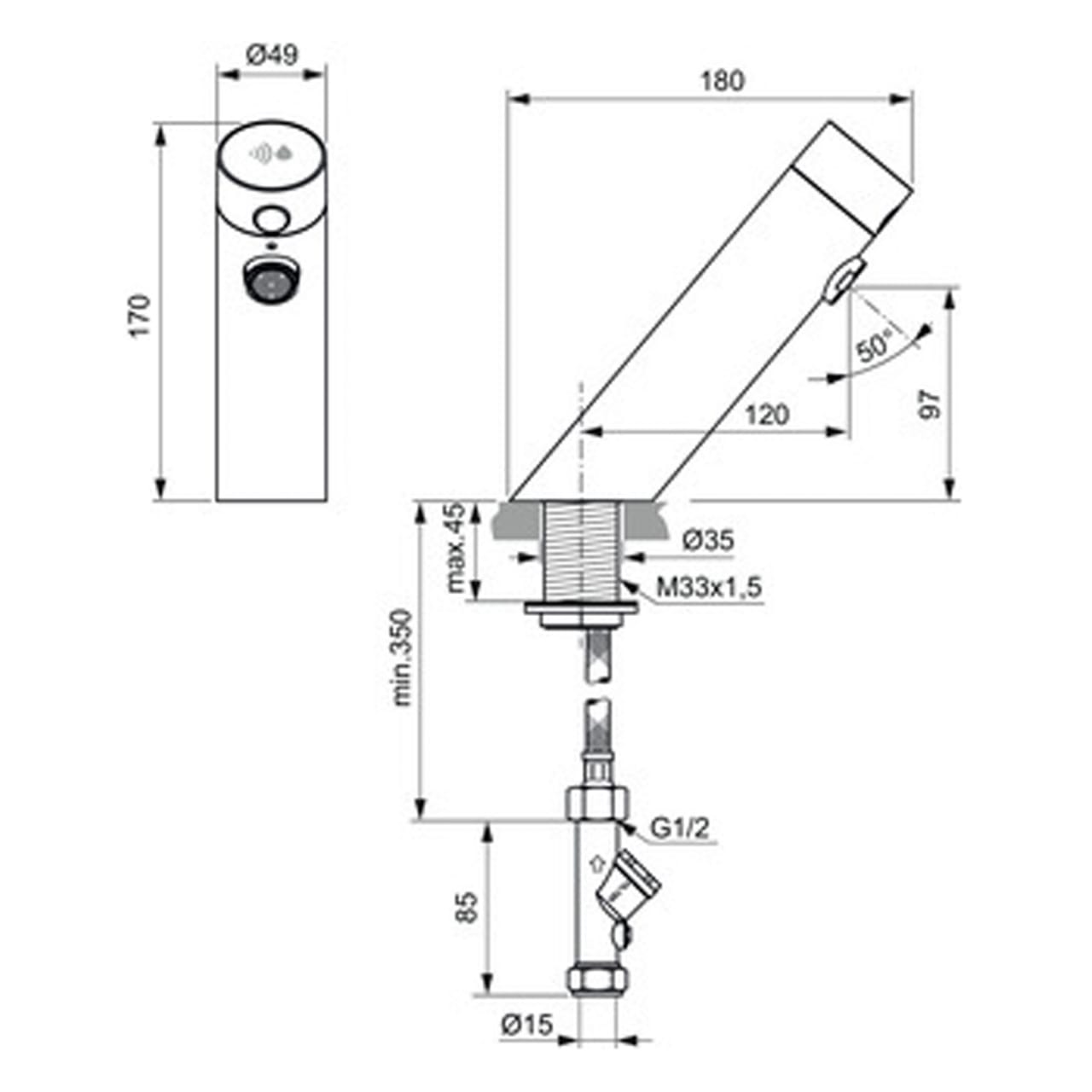 A7547AA - Ideal Standard: Sensorflow E Deck-Mounted Sensor Basin Mixer ...