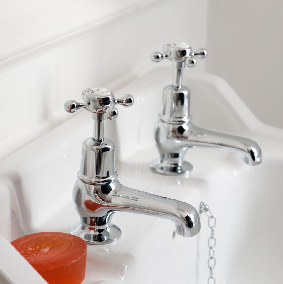 Burlington Traditional Pillar Basin Taps : Bathroom Planet