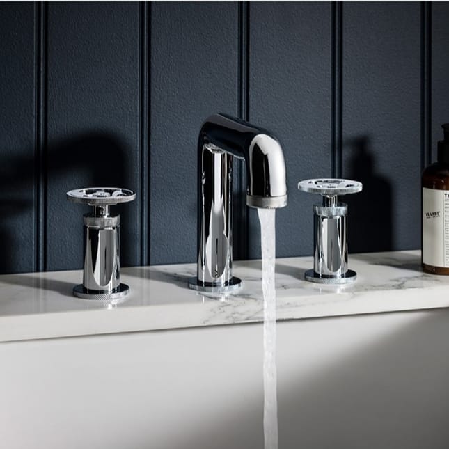 Crosswater Union Deck Mounted 3 Hole Basin Tap Set : Bathroom Planet
